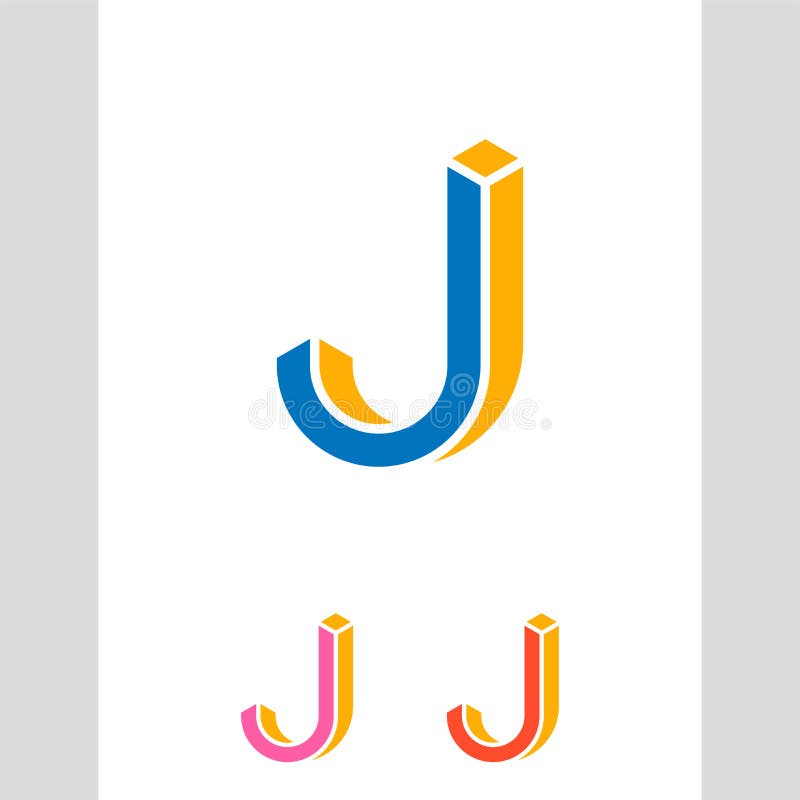Letter Logo Optical Illusion J Geometric Stock Vector - Illustration of ...
