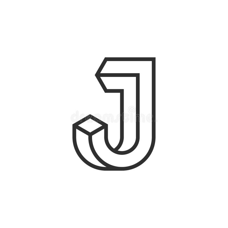 Optical Illusion Letters J Geometry Logo Stock Vector - Illustration of ...