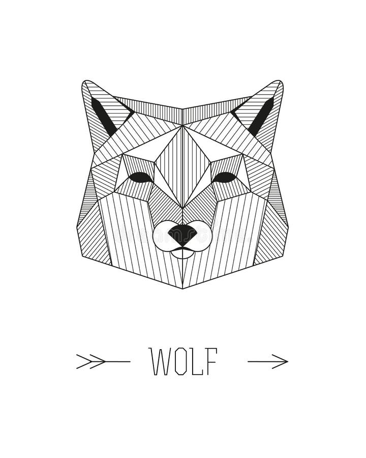 Geometric Animal Head Isolated. Wolf. Stock Vector - Illustration of ...