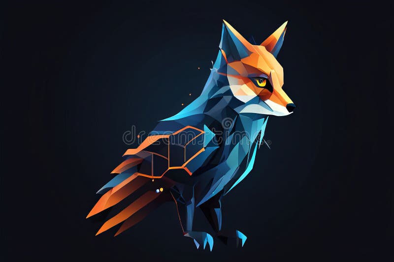 Geometric Animal Logo a Stylized Cyber Animal Like an Owl or Fox Stock ...