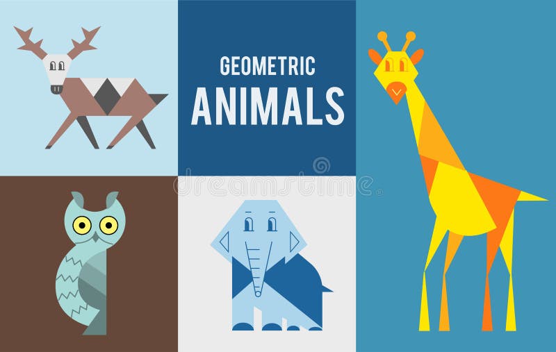 Geometric Animals. Vector Linear Set for Print, Kids Clothes, Greeting ...
