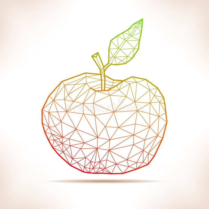 Juicy Apple Polygon . Vector Stock Vector - Illustration of design ...