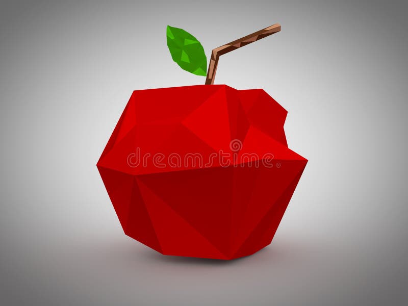Red apple geometric shape. stock vector. Illustration of concept - 33073700