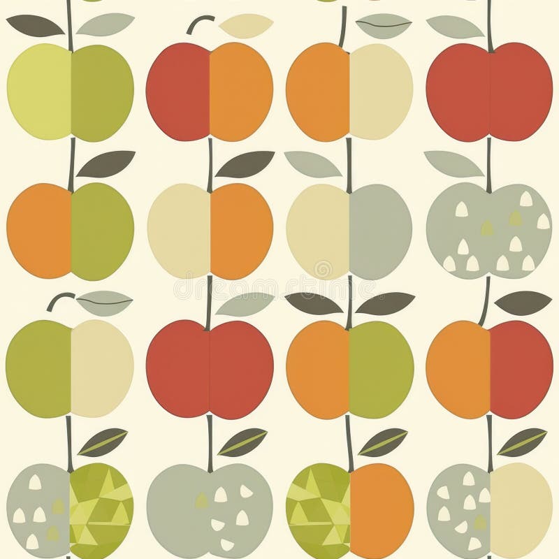 Geometric Apple Patterns in Warm Tones for Modern Design Stock Photo ...