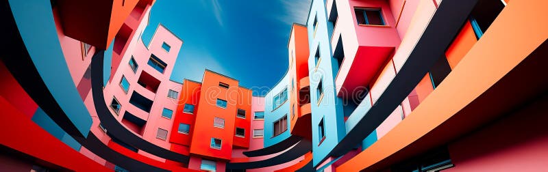 Geometric Architectural Composition with Dynamic Shapes and Bold ...