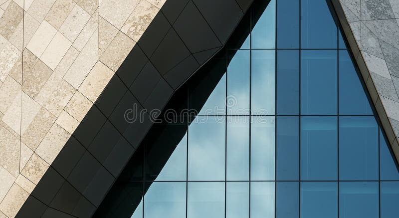 Geometric Architectural Design Featuring Contrasting Elements. the Left ...