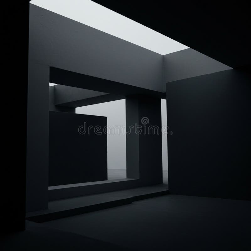 Geometric Architectural Scene with Intersecting Rectangular Forms ...