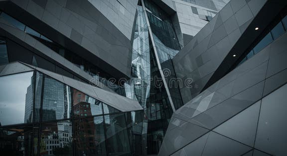 Geometric Architecture with Sharp Angles and Reflective Glass Surfaces ...
