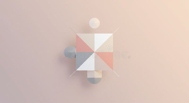 Geometric Arrangement Featuring a Central Square Divided into Four ...