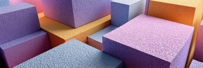 Geometric Arrangement of Foam Polyurethane Blocks in Various Colors ...
