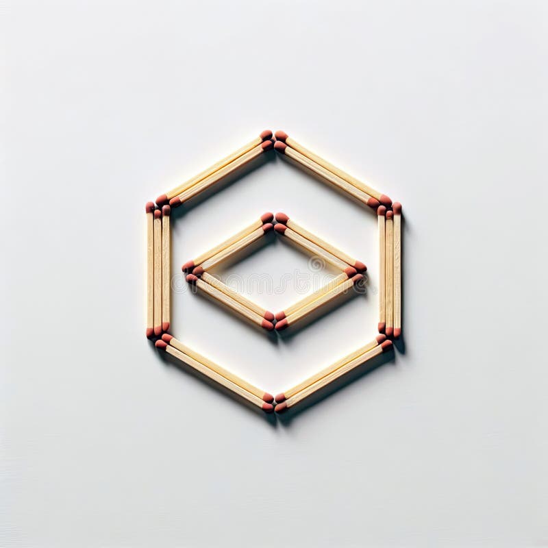 A Geometric Arrangement of Matches Creates a Striking Visual on a White ...