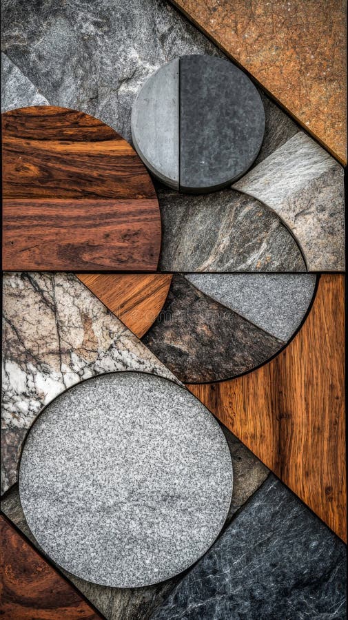 Geometric Arrangement of Various Stone Textures in an Abstract Design ...