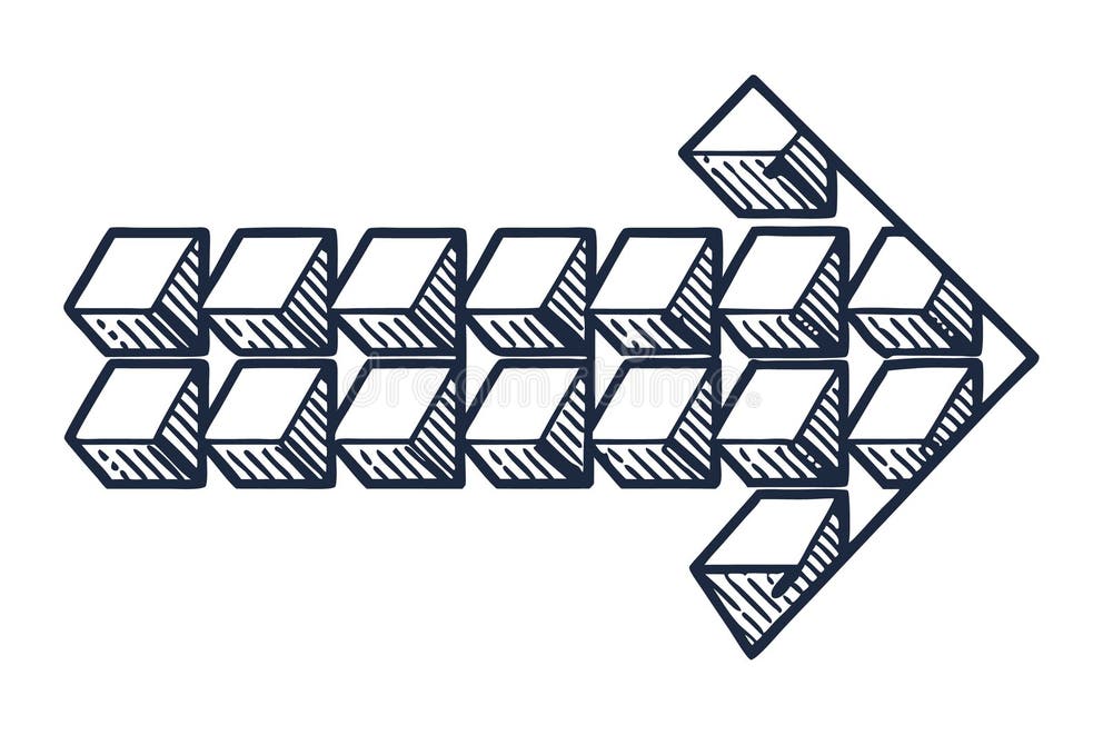 Geometric Arrow Pattern with Cube Perspective Design, AI Generative Stock Vector - Illustration ...