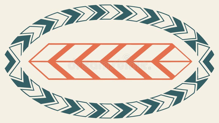 Geometric Arrow Pattern in Oval Frame Decorative Vector, Vector Design Generative AI Stock ...