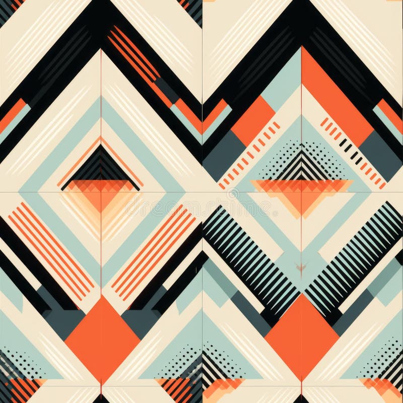 Geometric Art Deco Futurism: Bold Patterns for Surface Printing Stock ...