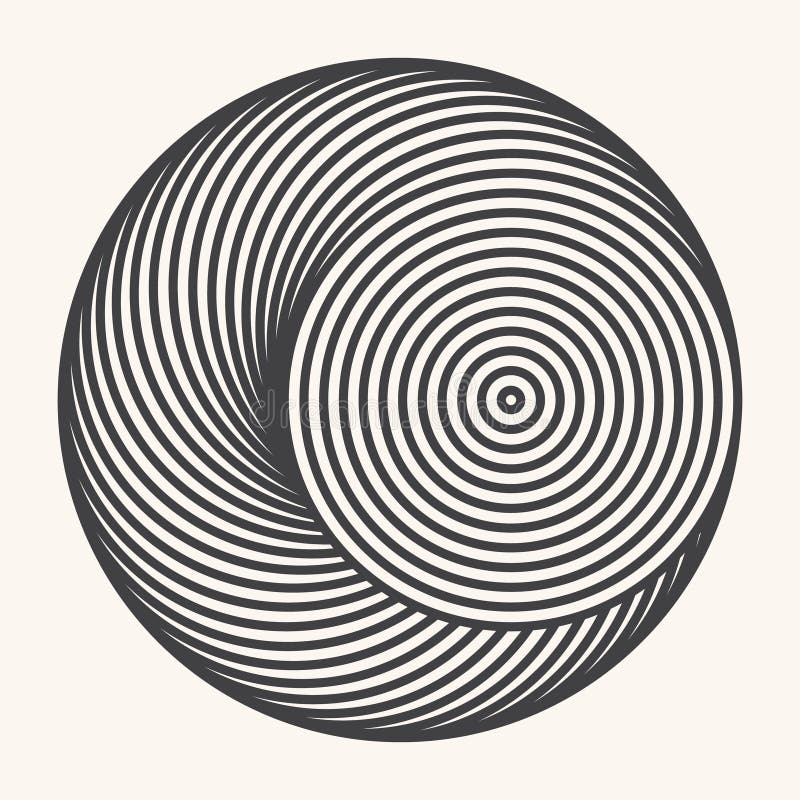 Geometric Art Design with Lines. Hypnotic Optical Illusion Effect Stock ...