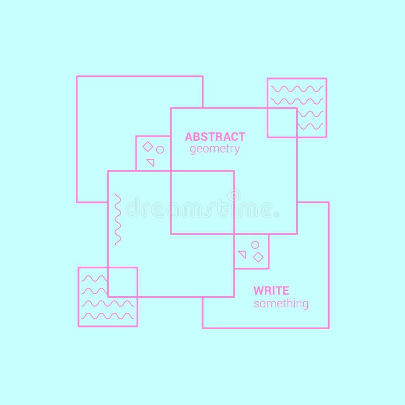 Geometric Art Design with Squares Compositio, Retro Style. Stock Vector ...