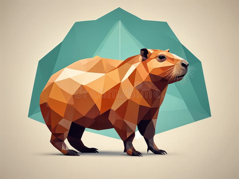 A Geometric Art Image of a Capybara - Generated by Ai Stock ...