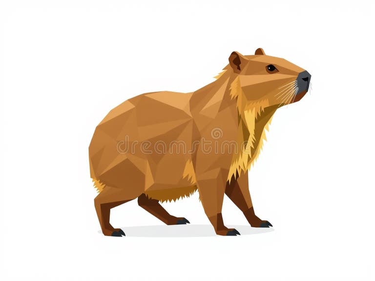 A Geometric Art Image of a Capybara - Generated by Ai Stock ...