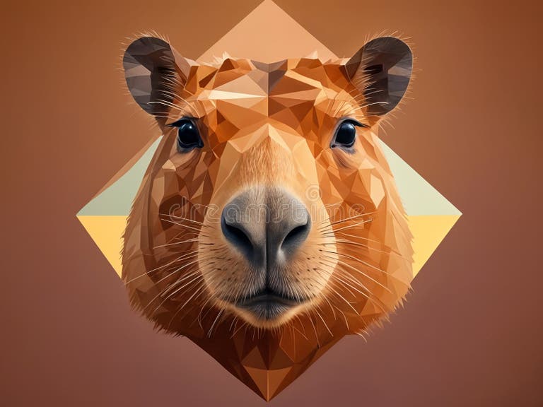 A Geometric Art Image of a Capybara - Generated by Ai Stock ...