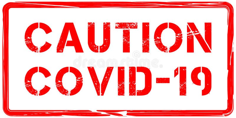 Caution Covid-19 Warning Red Text Stock Vector - Illustration of black ...