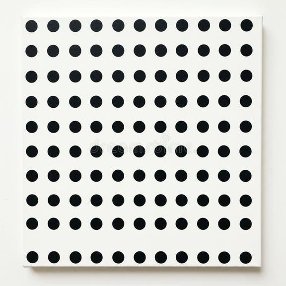 A Geometric Artwork Featuring an 8x8 Grid of Evenly Spaced Black ...