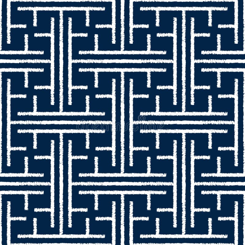 Geometric Seamless Vector Pattern Including Traditional Korean Motive ...