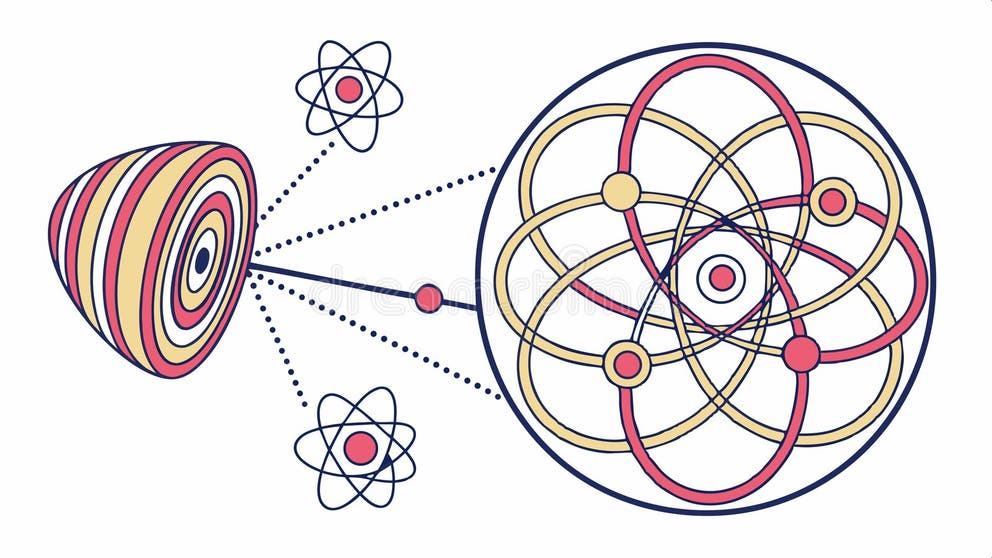 Geometric Atom Model, Science Illustration and Atomic Structure Design ...