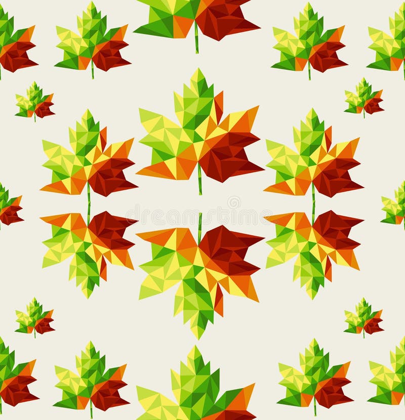 Geometric Autumn Leaves Seamless Pattern Backgroun Stock Vector ...
