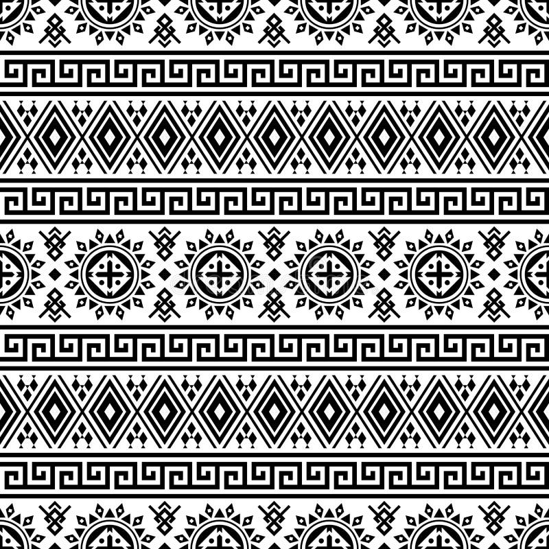 Geometric Aztec Ethnic Pattern Design. Illustration of Seamless Ethnic ...