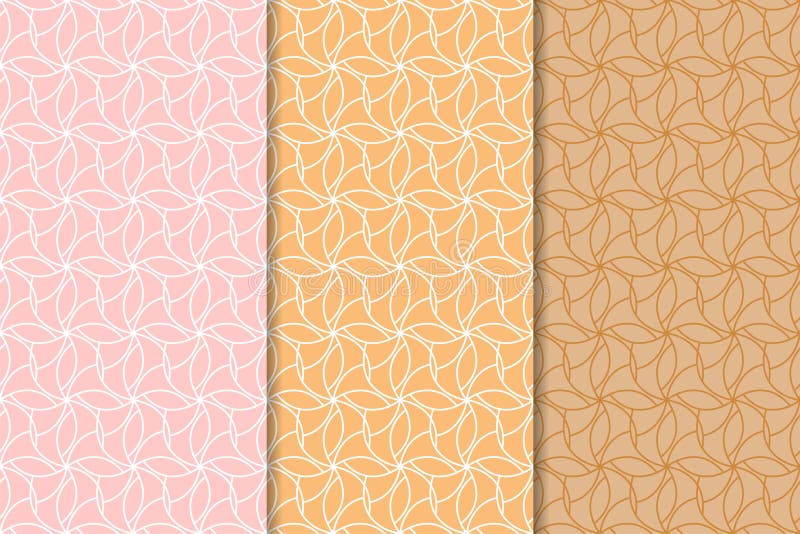 Colored Collection of Geometric Seamless Patterns Stock Illustration ...