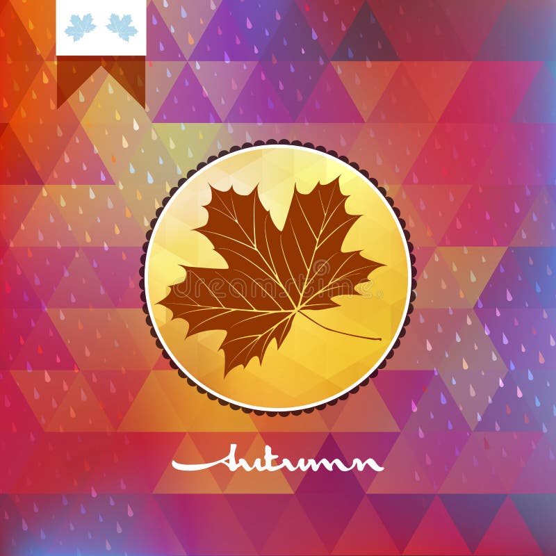 Geometric Background Card with Maple Leaf. EPS 10 Stock Vector ...