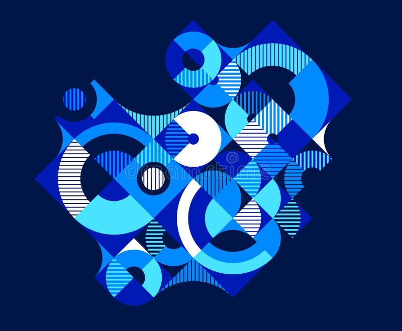 Geometric Background Composition Over Dark, Vector Geometrical Abstract ...