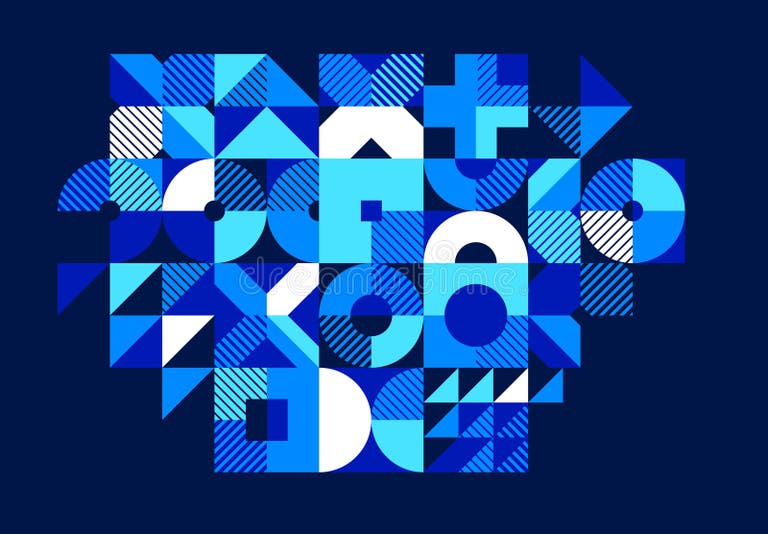 Geometric Background Composition Over Dark, Vector Geometrical Abstract ...