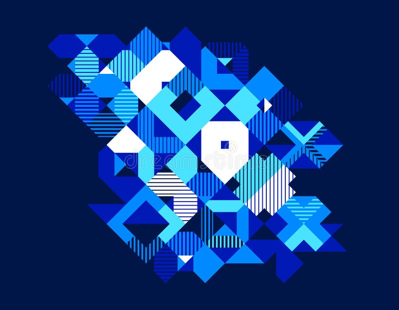 Geometric Background Composition Over Dark, Vector Geometrical Abstract ...