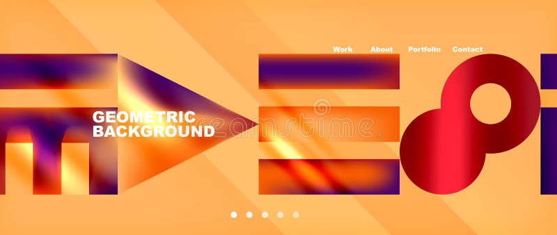 Geometric Design with Triangle, Circle, and Arrow in Amber and Magenta ...