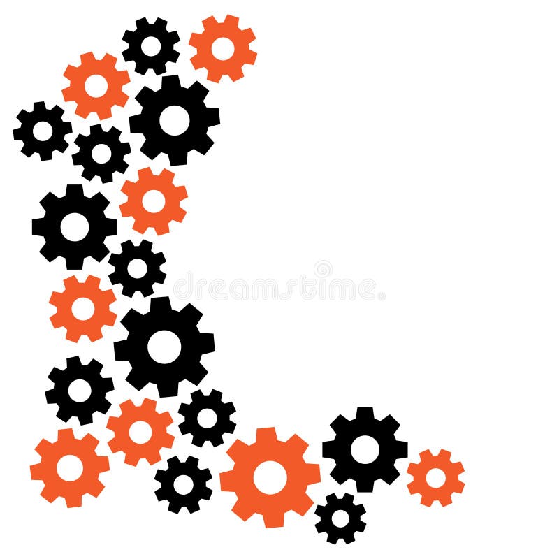 Orange Gears Background Illustration Stock Vector - Illustration of ...