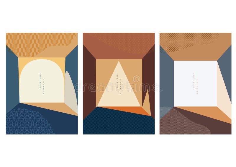 Geometric Background with Japanese Pattern Vector. Abstract Template in ...