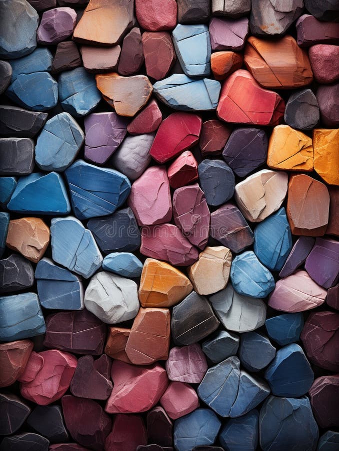 Geometric Background Made of Multi-colored Stones. Abstract Desktop ...