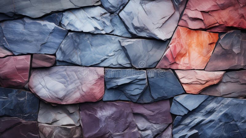 Geometric Background Made of Multi-colored Stones. Abstract Paving ...