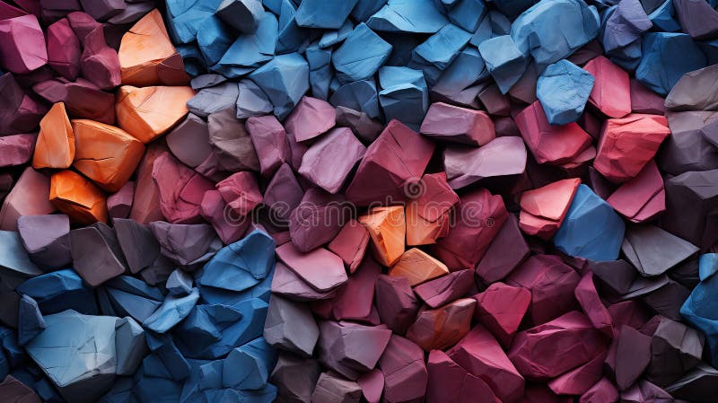 Geometric Background Made of Multi-colored Stones. Abstract Paving ...