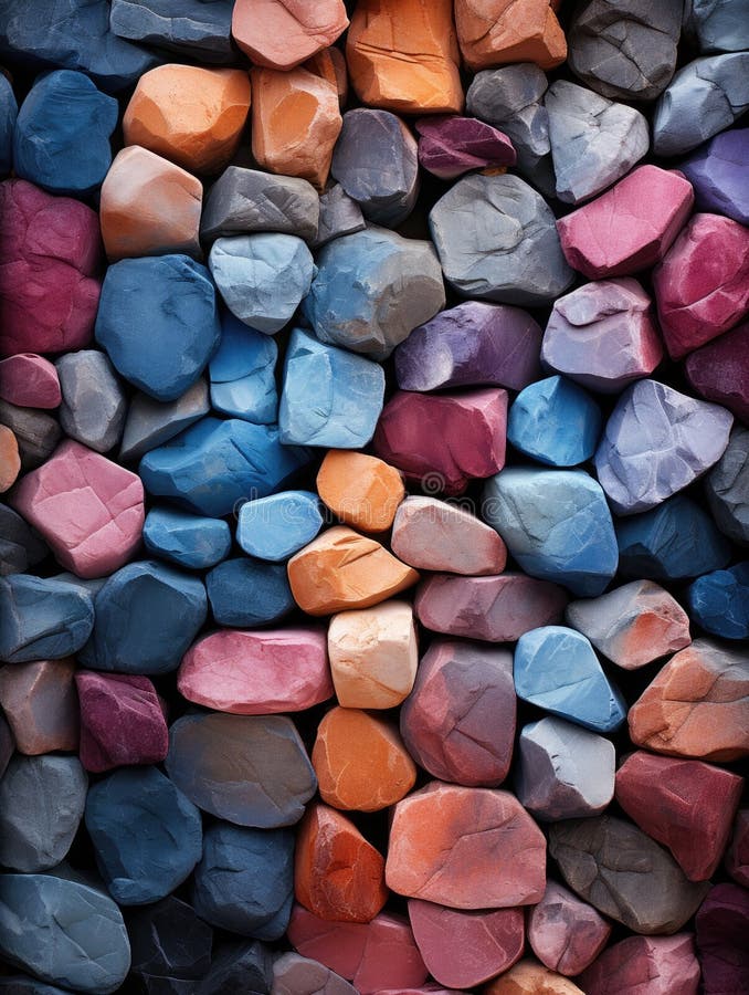 Geometric Background Made of Multi-colored Stones. Abstract Paving ...