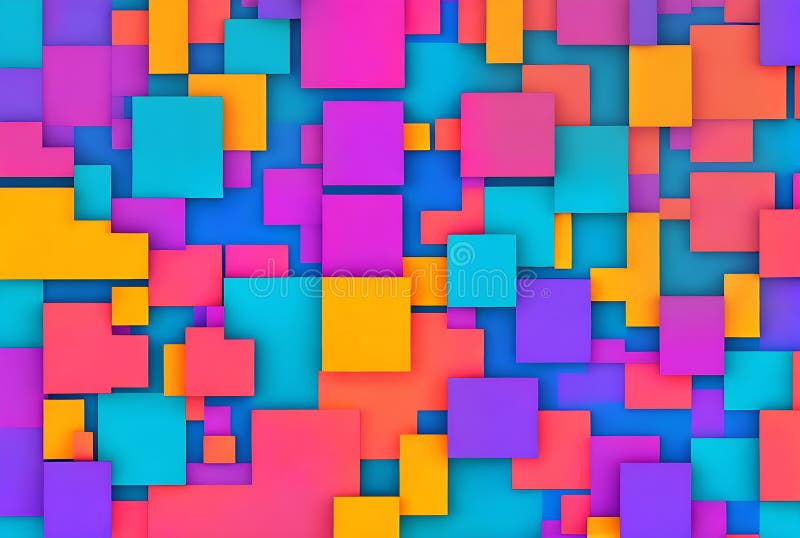 Geometric Panels in Mosaic Multiple Colors 3D. Stock Illustration ...