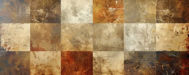 Geometric Background with Rustic, Mosaic Tile Patterns in Earthy Tones ...