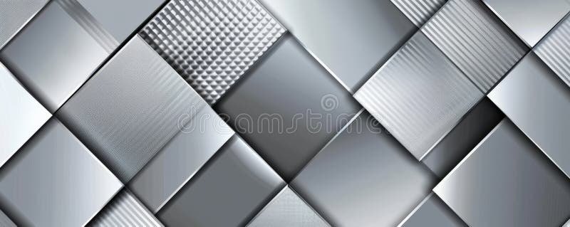 Geometric Background with Smooth, Metallic Grid Patterns in Silver and ...