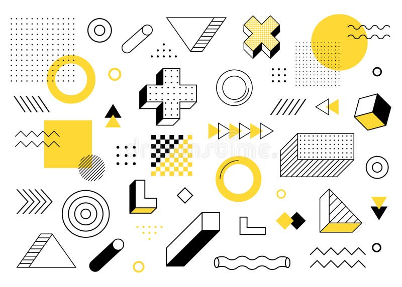 Geometric Background. Universal Trend Halftone Geometric Shapes Set ...