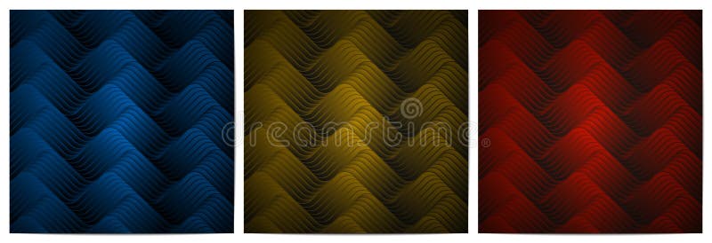 Abstract Geometric Pattern Waves Dark Background Luxury of Blue,gold ...