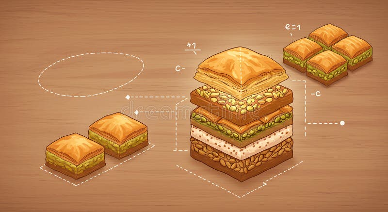 Geometric Baklava Diagram Showcasing Layers and Quantity Arrangements ...