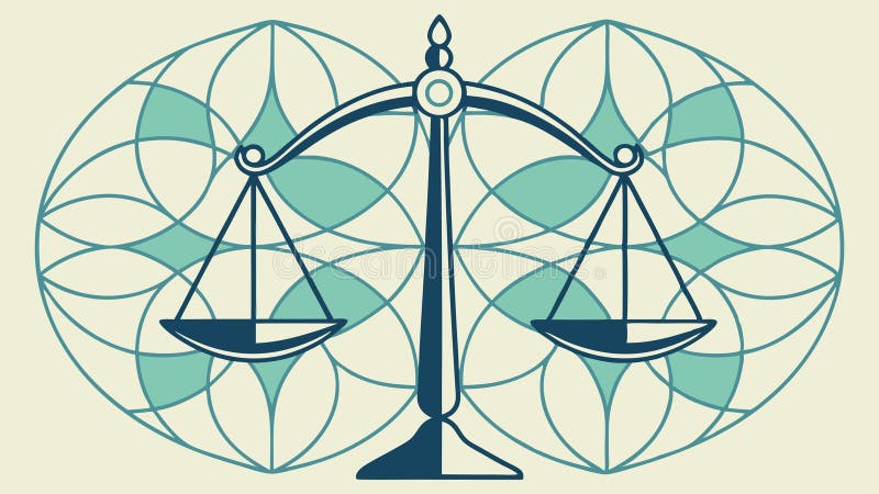 Geometric Balance Scales with Spheres Vector Graphic, Vector Design ...