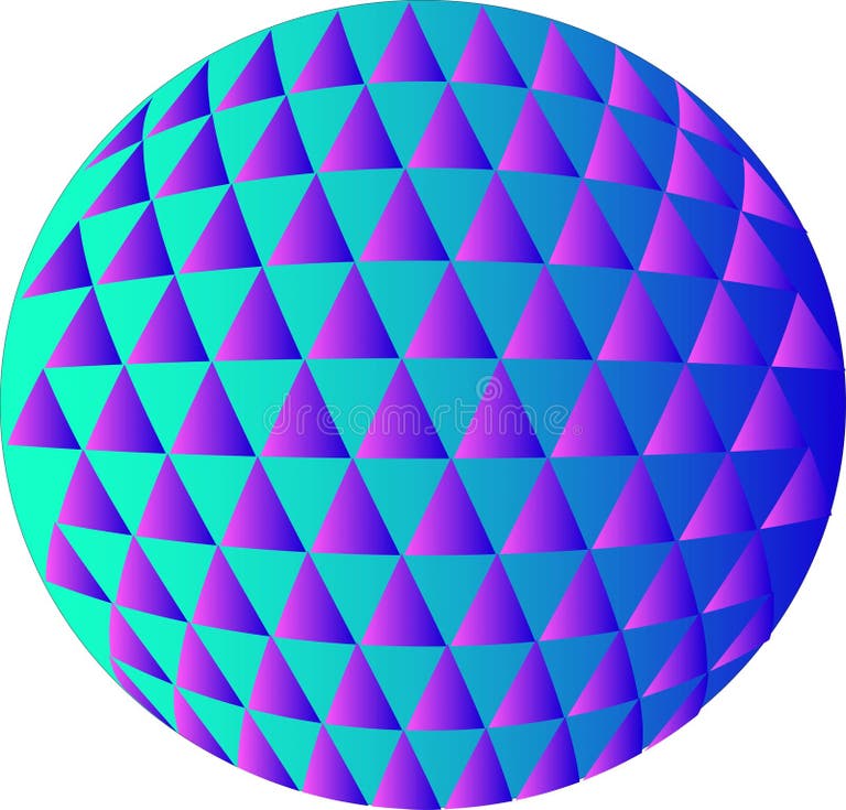 Geometric Ball with Triangle Pattern Stock Illustration - Illustration ...